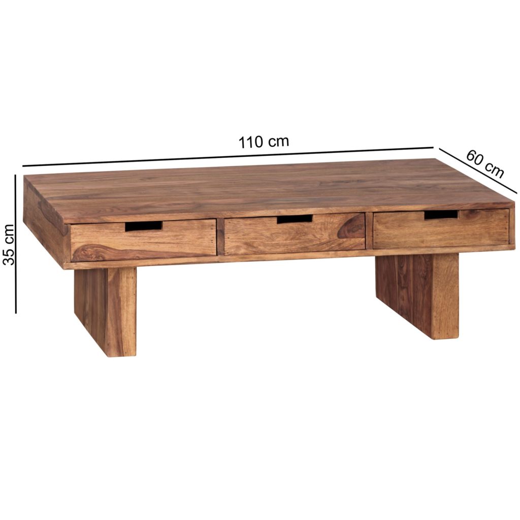 Coffee Table Solid Wood Sheesham Design Living Room Table 110 X 60 Cm ...