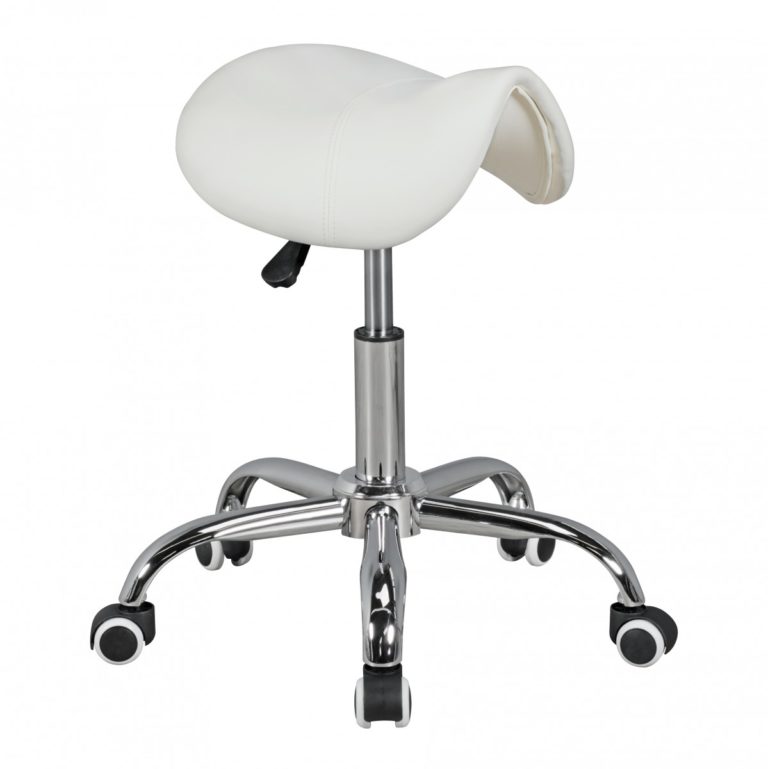 Saddle Stool Curve White Esthetician Stool Height Adjustable Barber ...