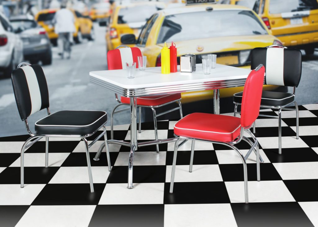 Dining Table Elvis 120 Cm American Diner Mdf Wood And Aluminum Usa ...