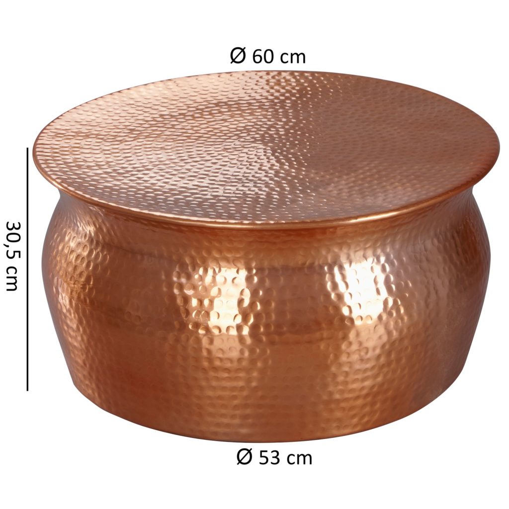 Coffee Table Karam 60x30,5x60cm Aluminum Copper Side Table Oriental ...